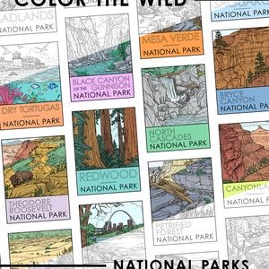Glacier National Park Coloring Page - Etsy
