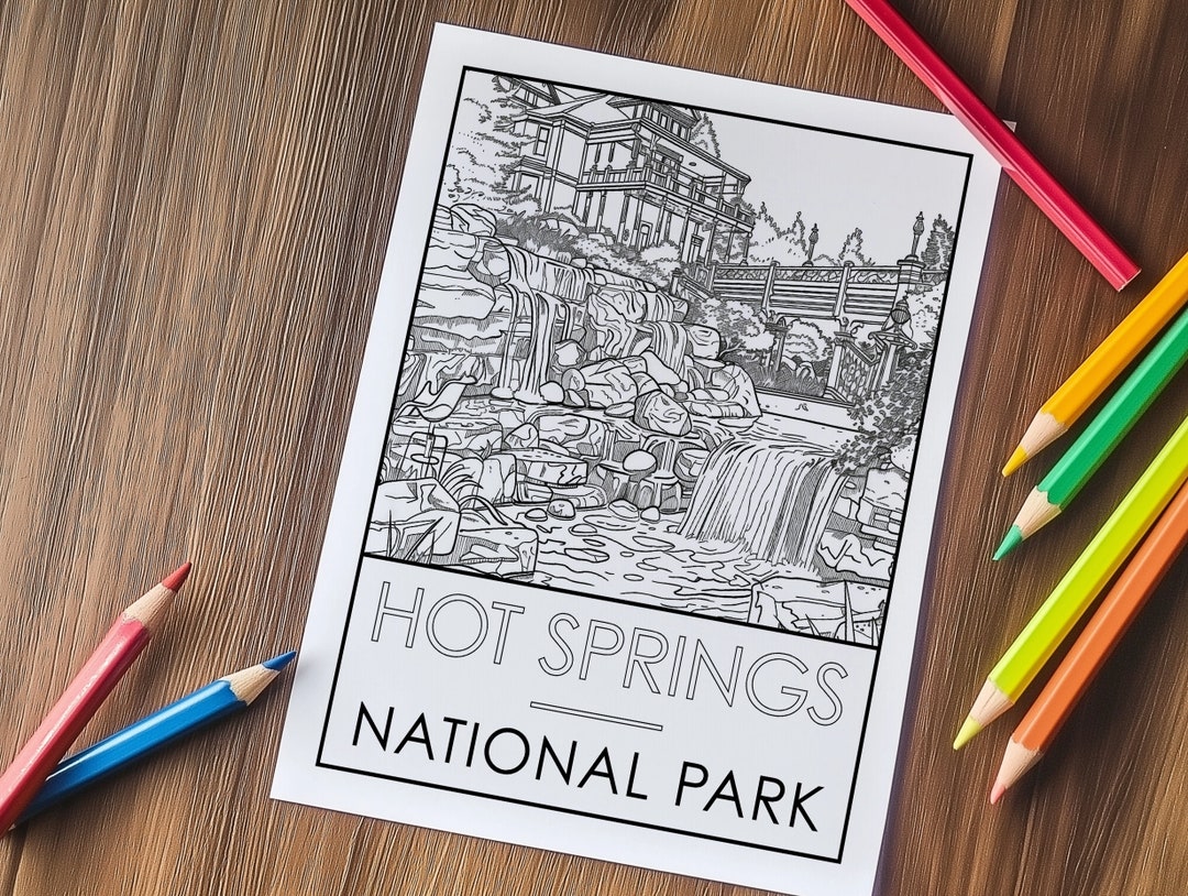 Hot Springs National Park Coloring Page - Etsy