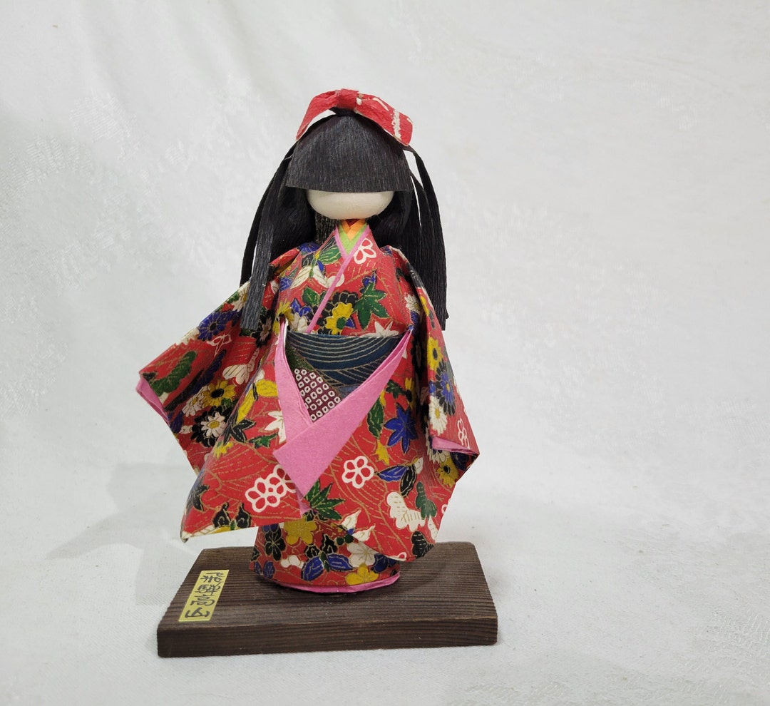 Vintage Japanese Geisha Doll in Kimono and Obi Sash - Etsy