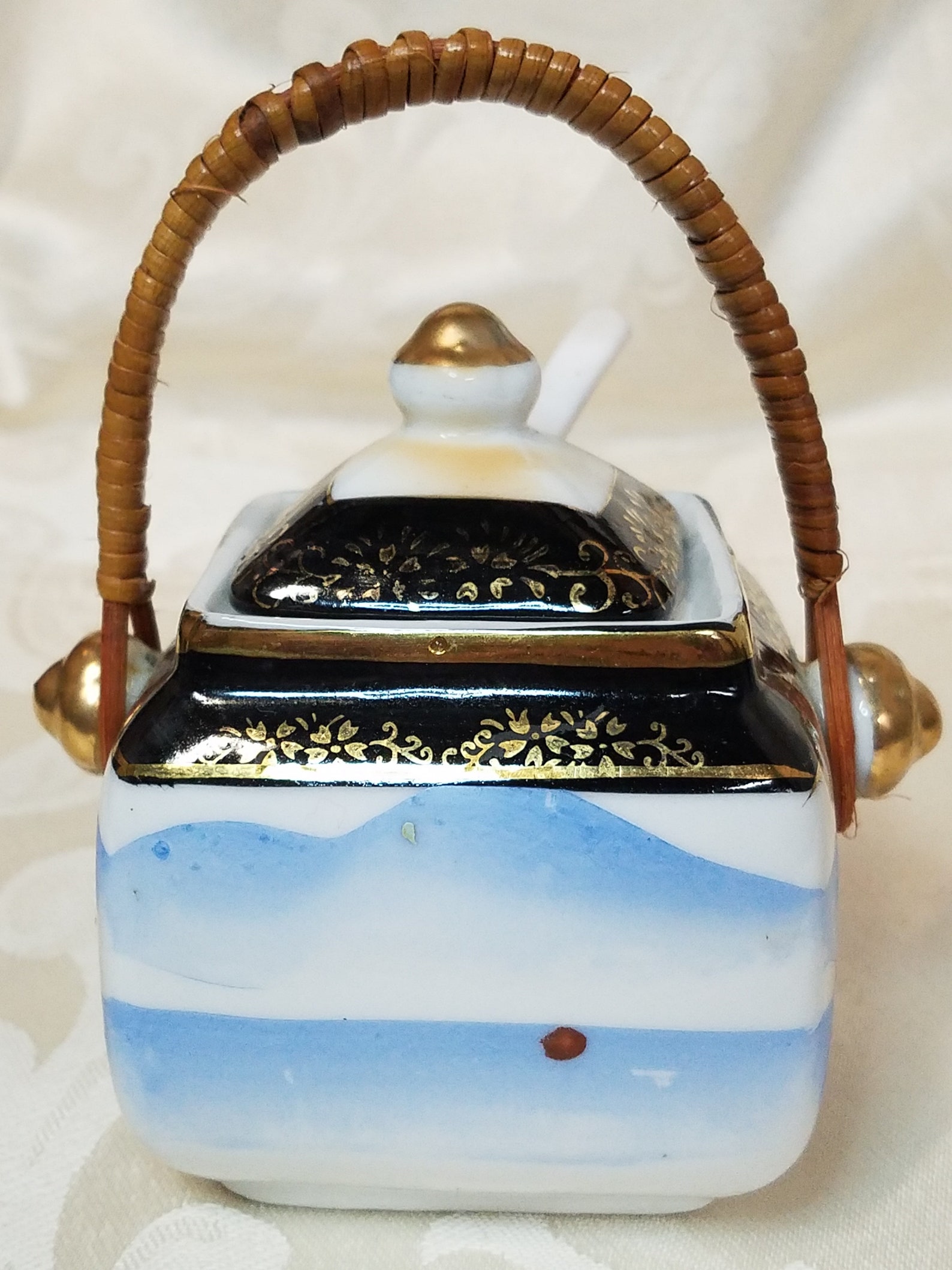 Vintage Lidded Japanese Jam Pot With a Bamboo Handle - Etsy