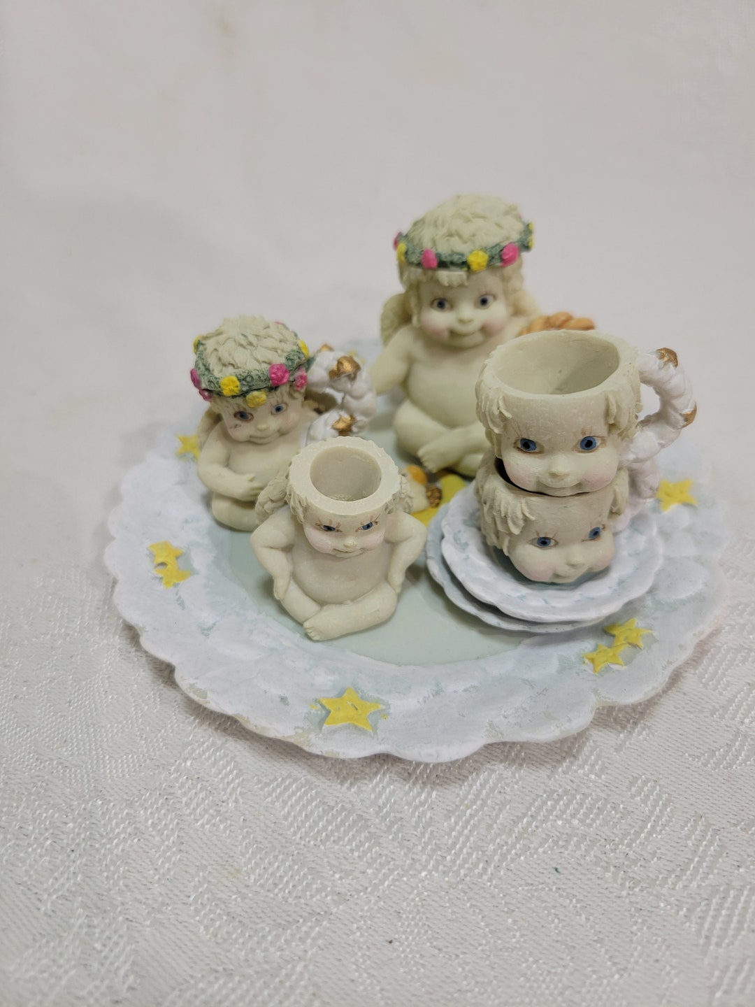 Vintage Resin Miniature 10 Piece Baby Angel Tea Set - Etsy