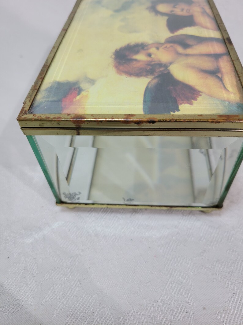 Vintage Clear Glass Soldered Box With Raphael's Cherubs - Etsy
