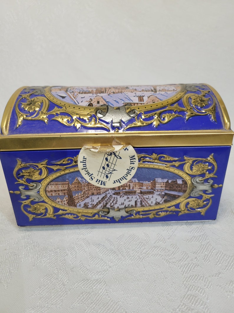 Vintage Floral Locking Musical Coin Bank/trinket Box Made in - Etsy