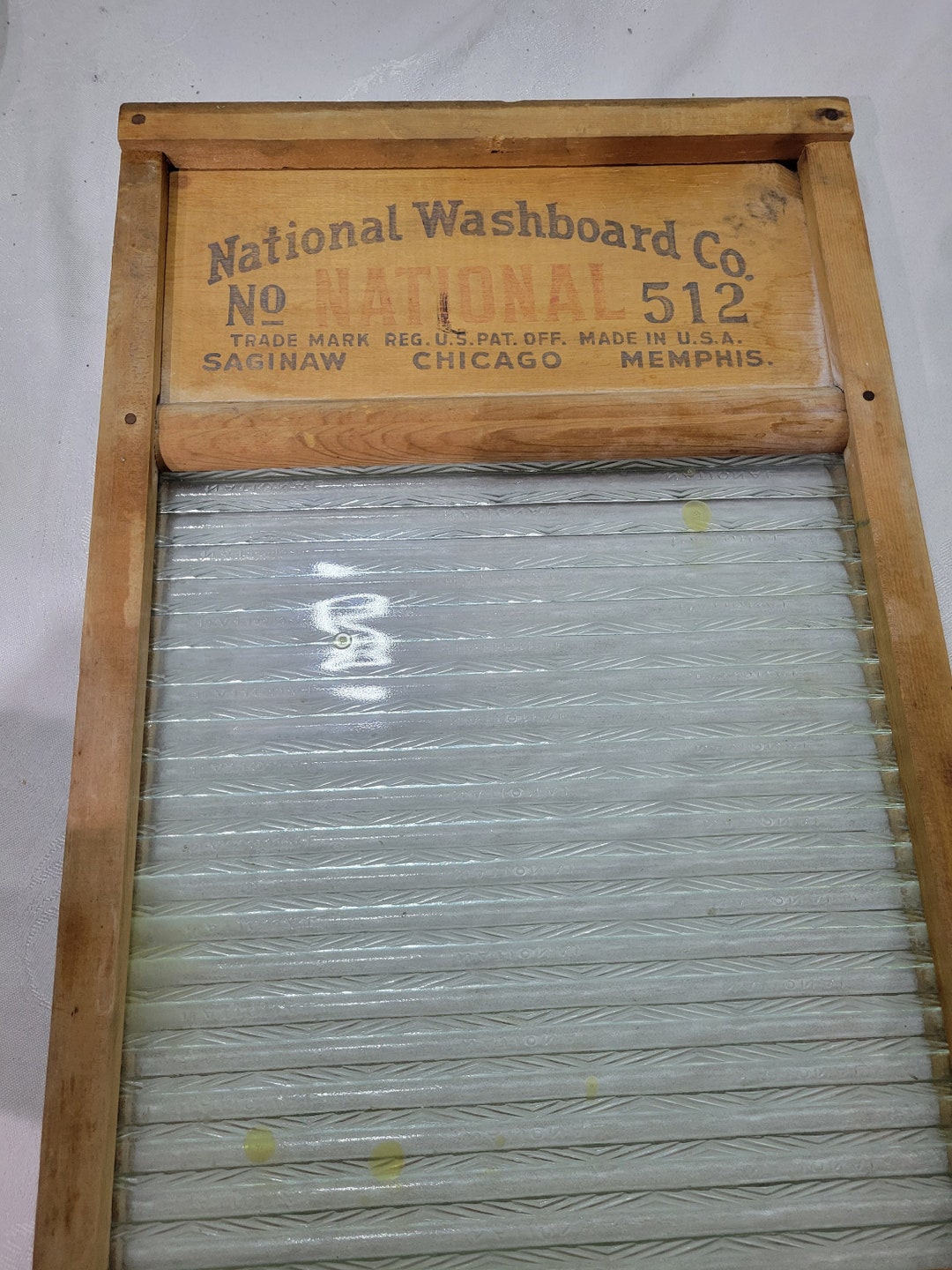 Vintage Glass And Wood Washboard From National Washboard Co Etsy