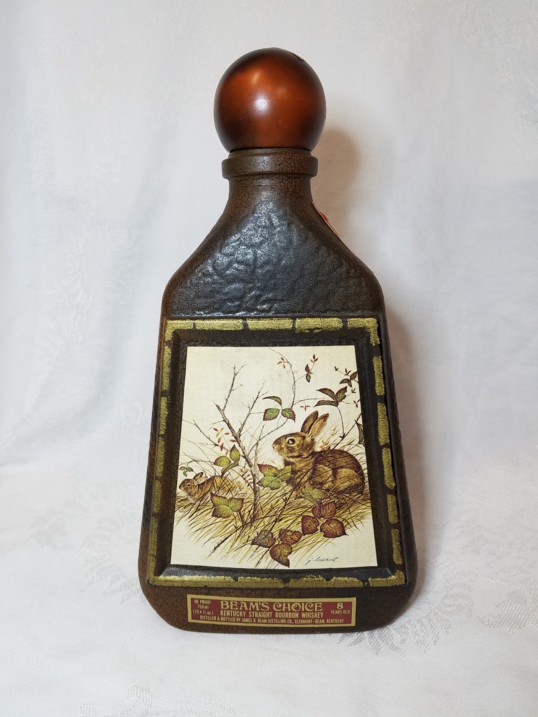 Jim Beam Collectible Whiskey Bottle Featuring James Lockhart Print of a ...