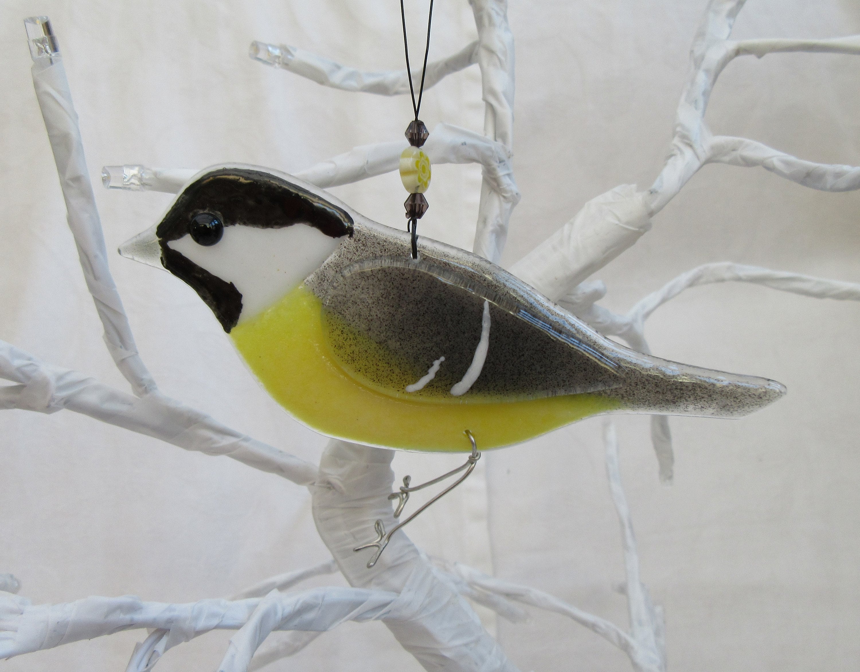 Fused Glass Coal Tit Coal Tit Bird Bird Lover Gift Garden | Etsy UK