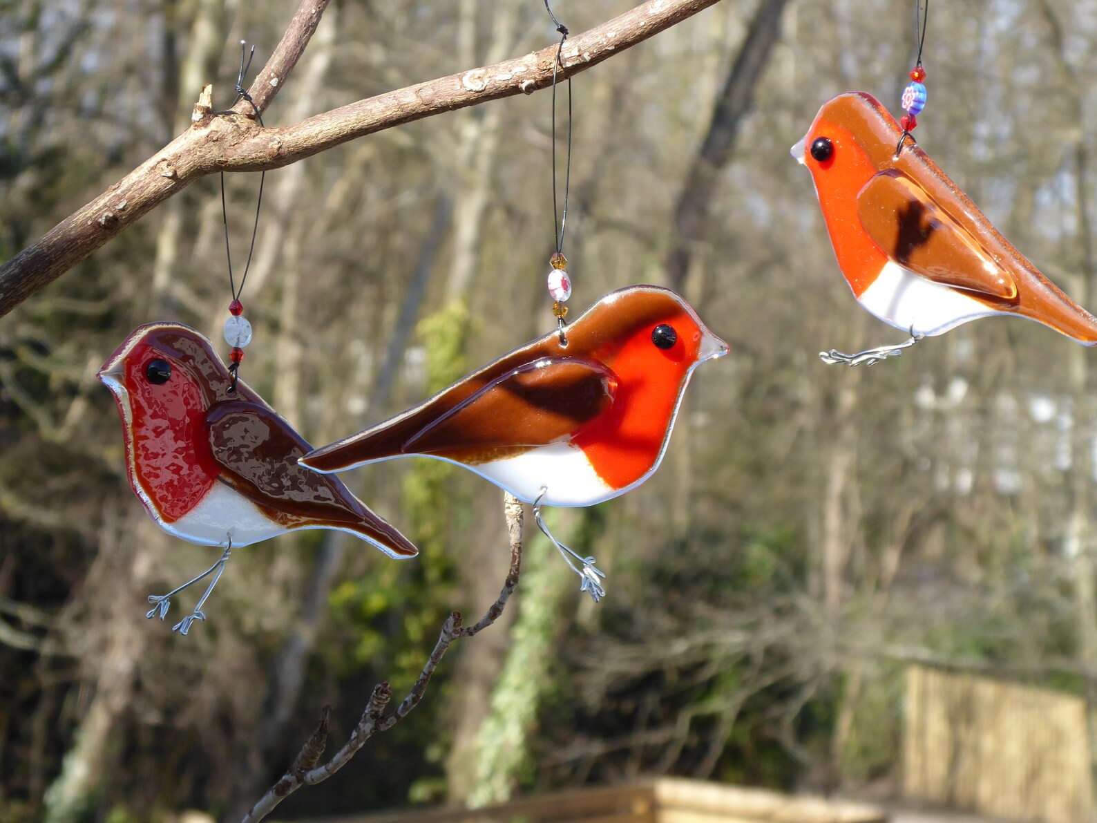 Robin Fused Glass Bird Garden Ornament Bird Gift Garden | Etsy