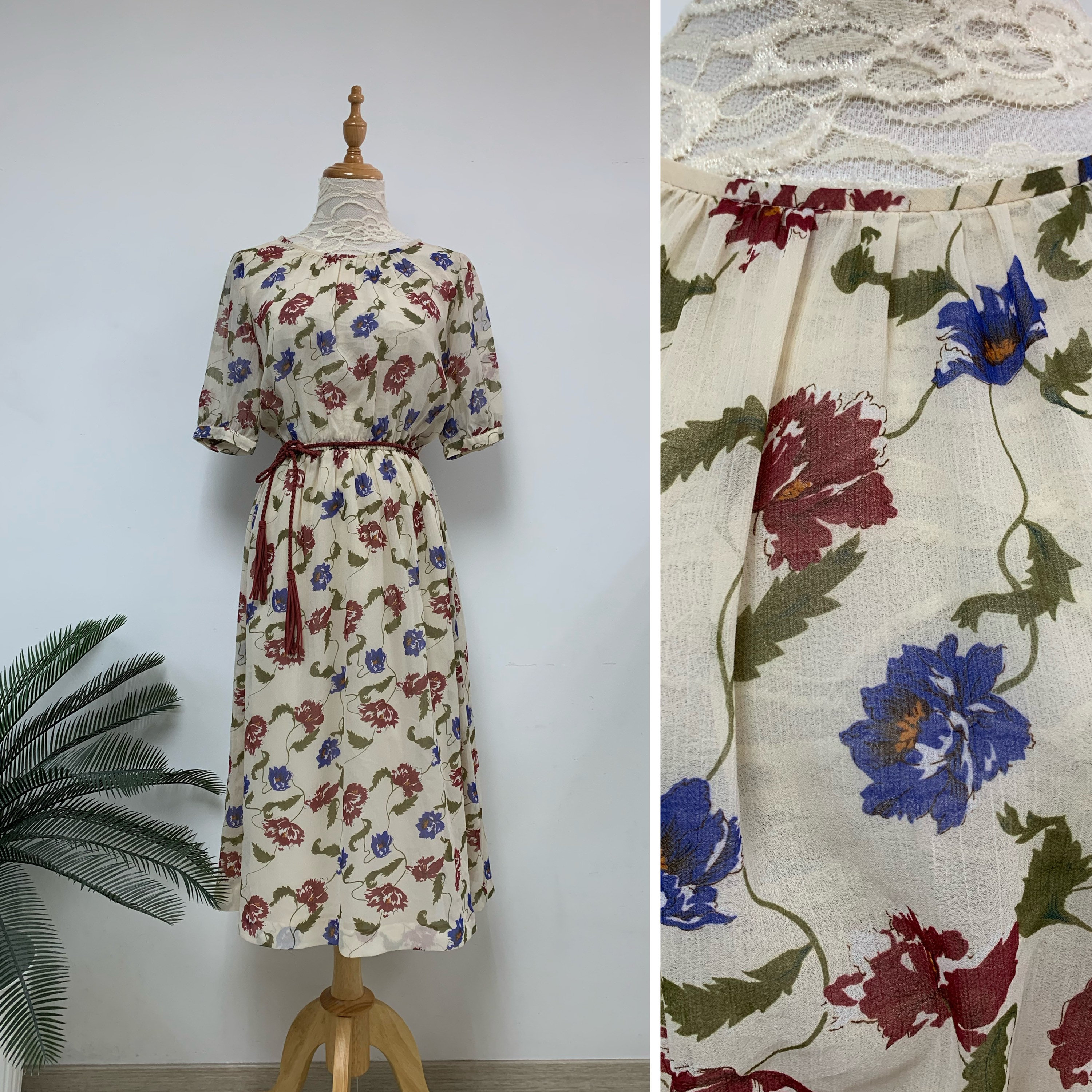 Fabulous Vintage Japanese Floral Pattern Summer Dress / Garden | Etsy