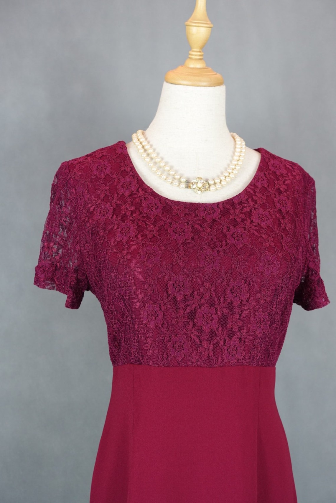 Japanese Vintage Burgundy Lace Cocktail Dress / Vintage Gown / - Etsy