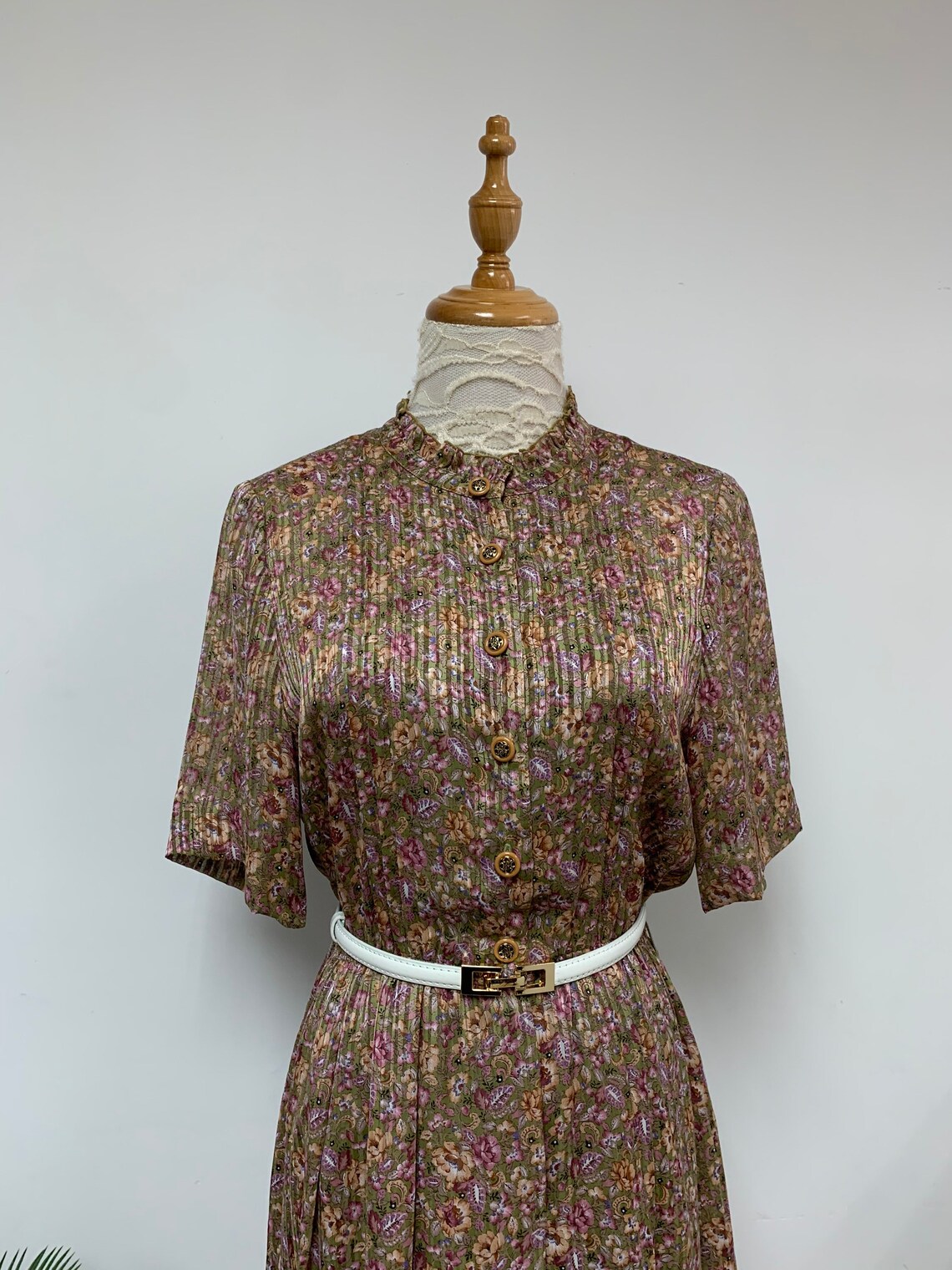 1970s Japanese Vintage Floral Pattern Day Dress / Ruffle - Etsy