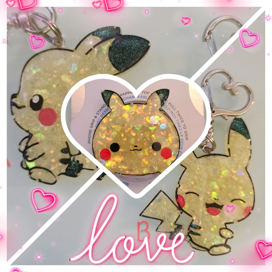 Made to Order Pikachu Pokemon Inspired for Popsocket Keychain Badge ...