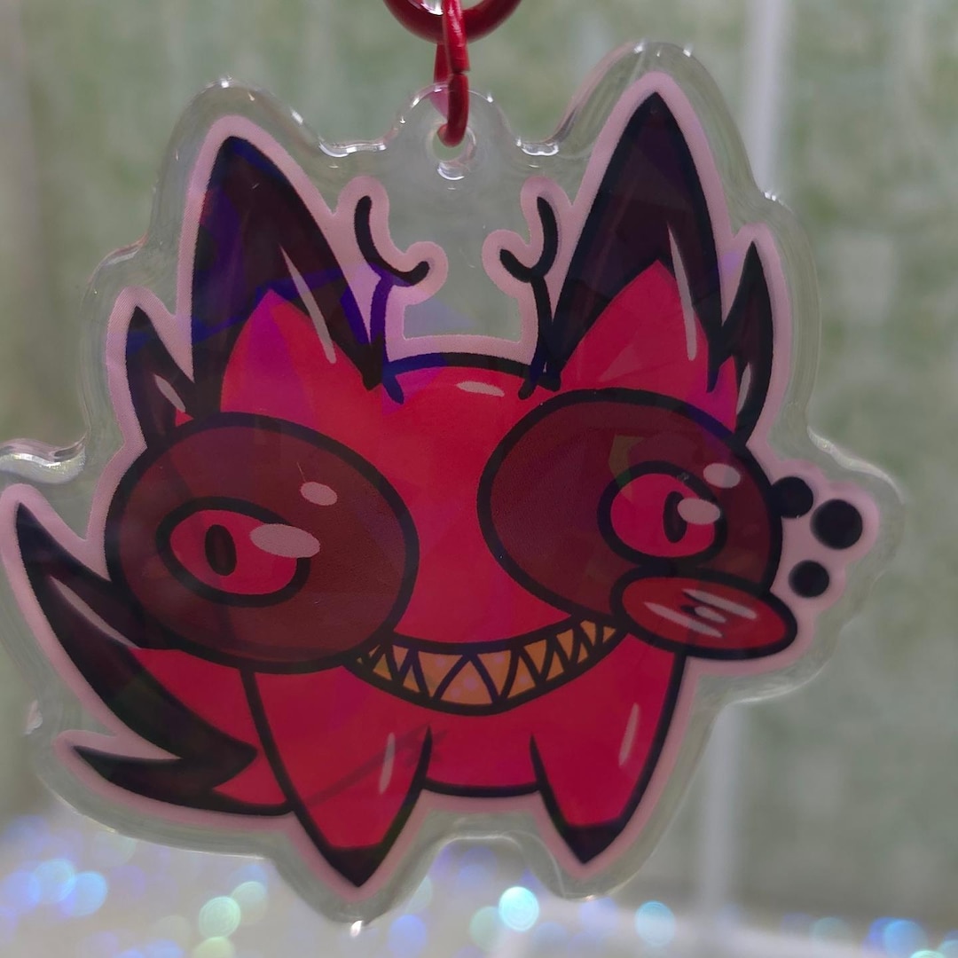 Cursed Cat Alastor Hazbin Hotel Inspired Resin Topped Acrylic Keychain ...