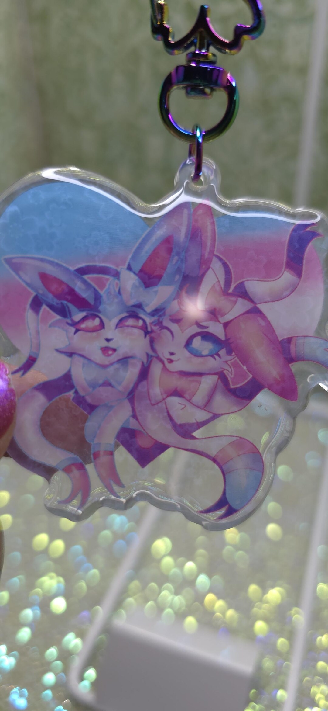 Sylveon Pokemon Inspired Resin Topped Acrylic Keychain - Etsy