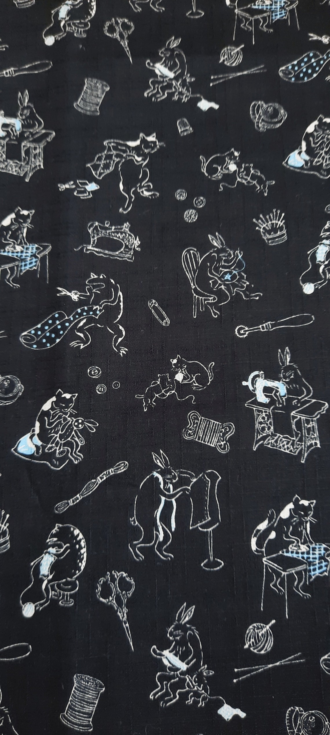 Choju Jinbutsu Gig. Scrolls of Frolicking Animals Pattern. Japanese Fabric.japanese Cotton ...