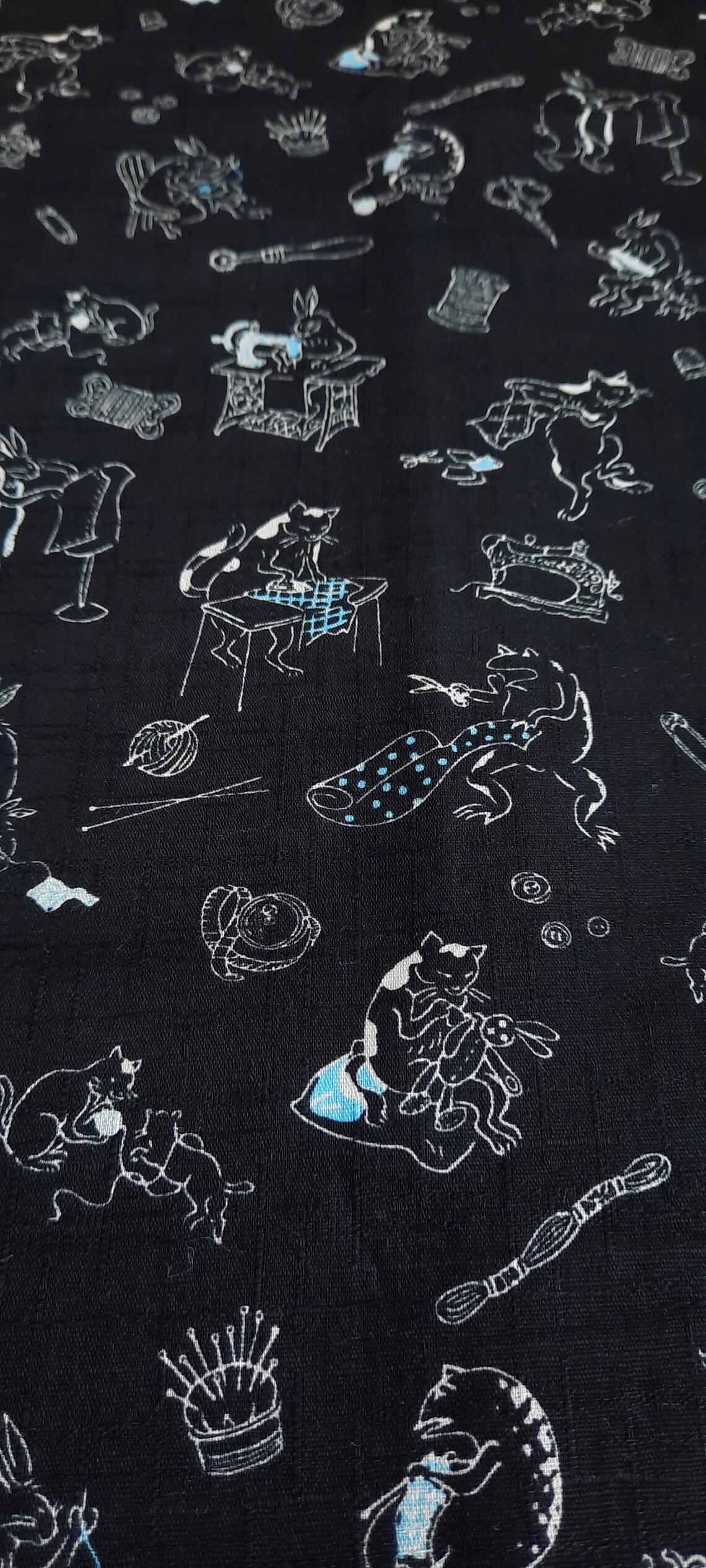 Choju Jinbutsu Gig. Scrolls of Frolicking Animals Pattern. Japanese Fabric.japanese Cotton ...