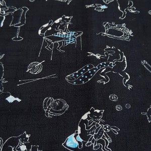 Choju Jinbutsu Gig. Scrolls of Frolicking Animals Pattern. Japanese Fabric.japanese Cotton ...