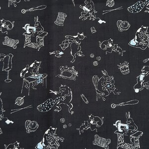 Choju Jinbutsu Gig. Scrolls of Frolicking Animals Pattern. Japanese Fabric.japanese Cotton ...