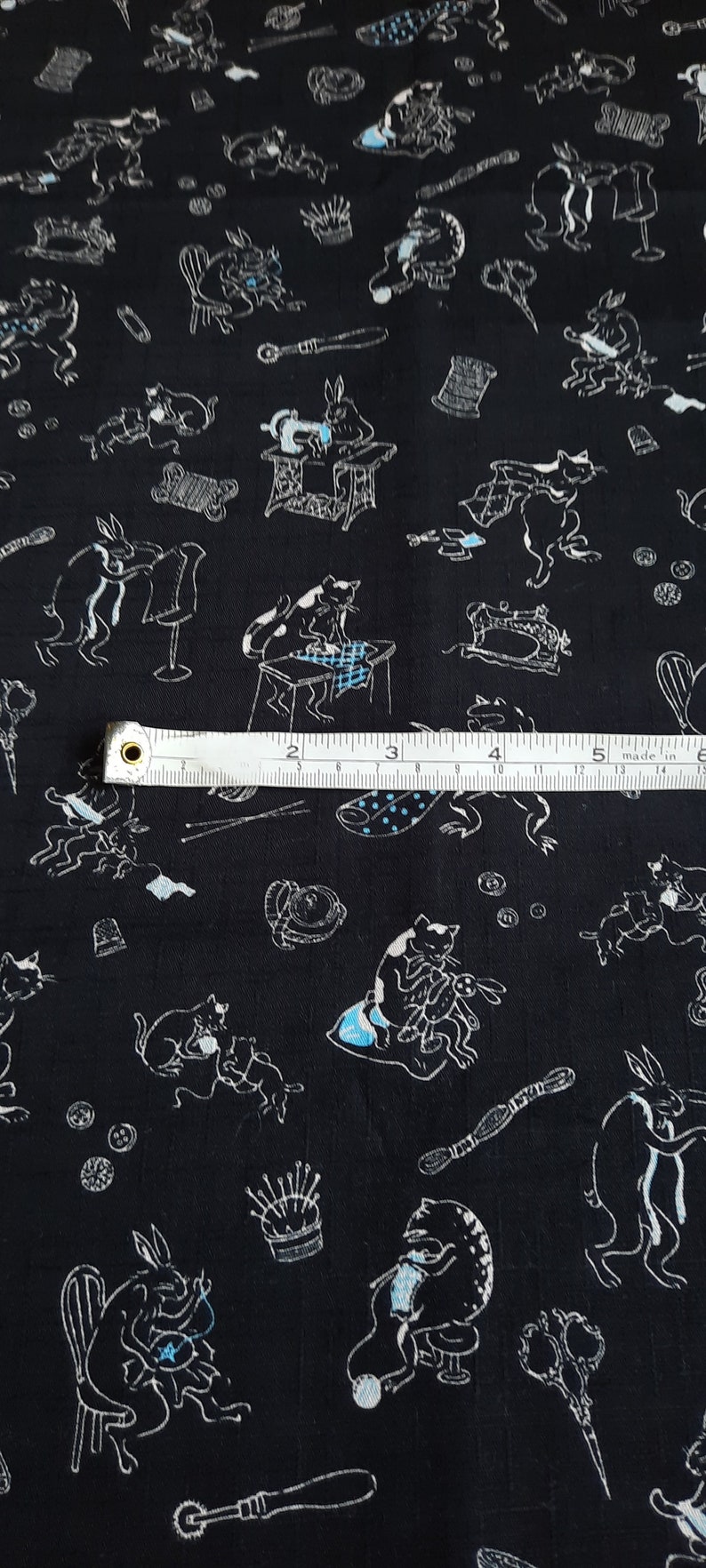 Choju Jinbutsu Gig. Scrolls of Frolicking Animals Pattern. Japanese Fabric.japanese Cotton ...