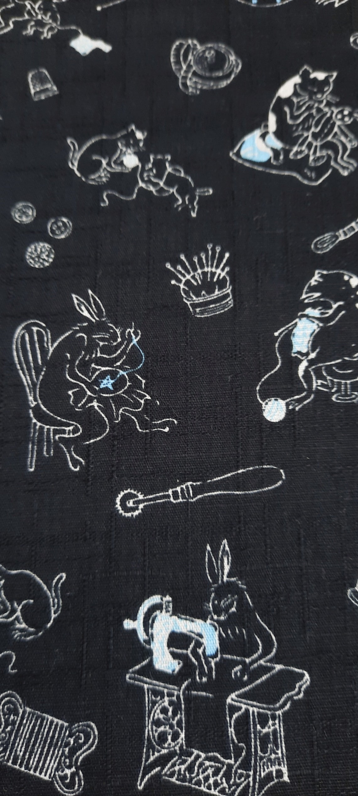 Choju Jinbutsu Gig. Scrolls of Frolicking Animals Pattern. Japanese Fabric.japanese Cotton ...