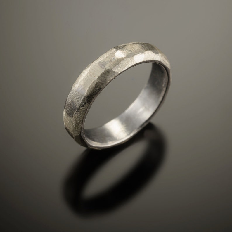 Men Ring Wide Band Ring Men Wedding Ring Faceted Ring Men - Etsy