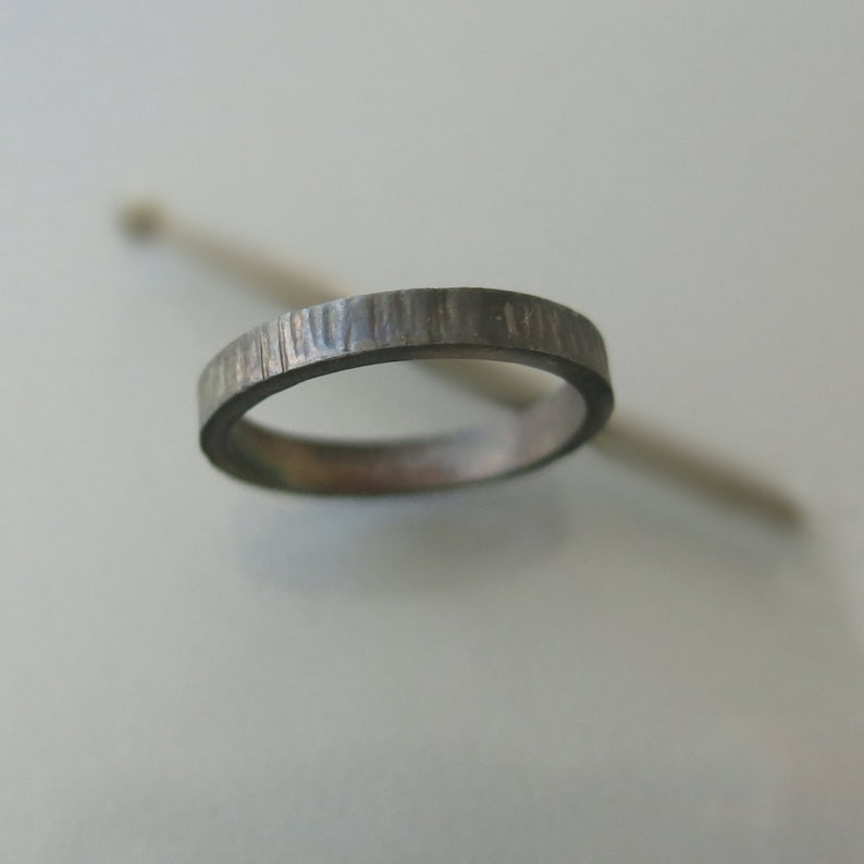 Sterling Silver Oxidized Ring Hammered Simple Oxidized Ring - Etsy
