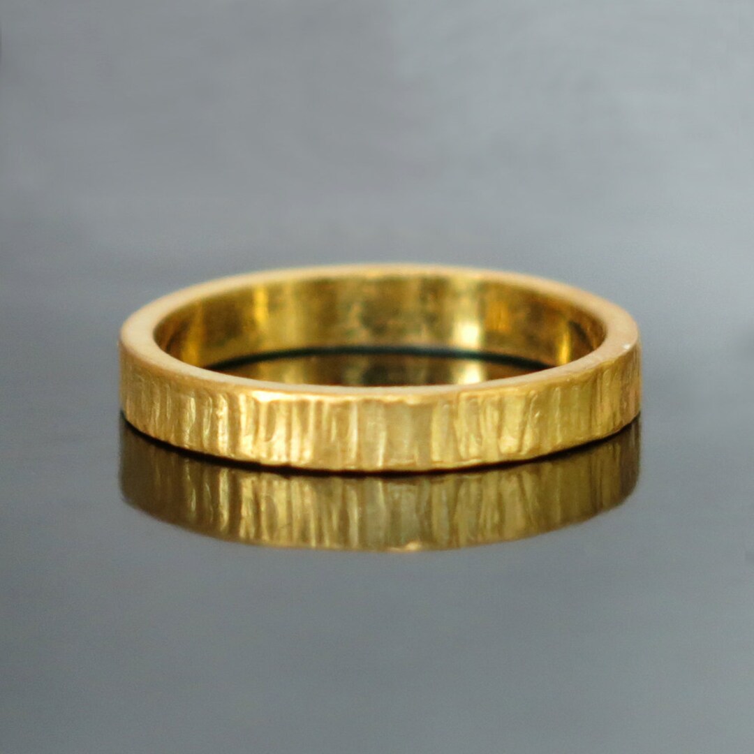 Modern Wedding Ring, Modern Gold Ring, Unique Wedding Band, Hammered ...