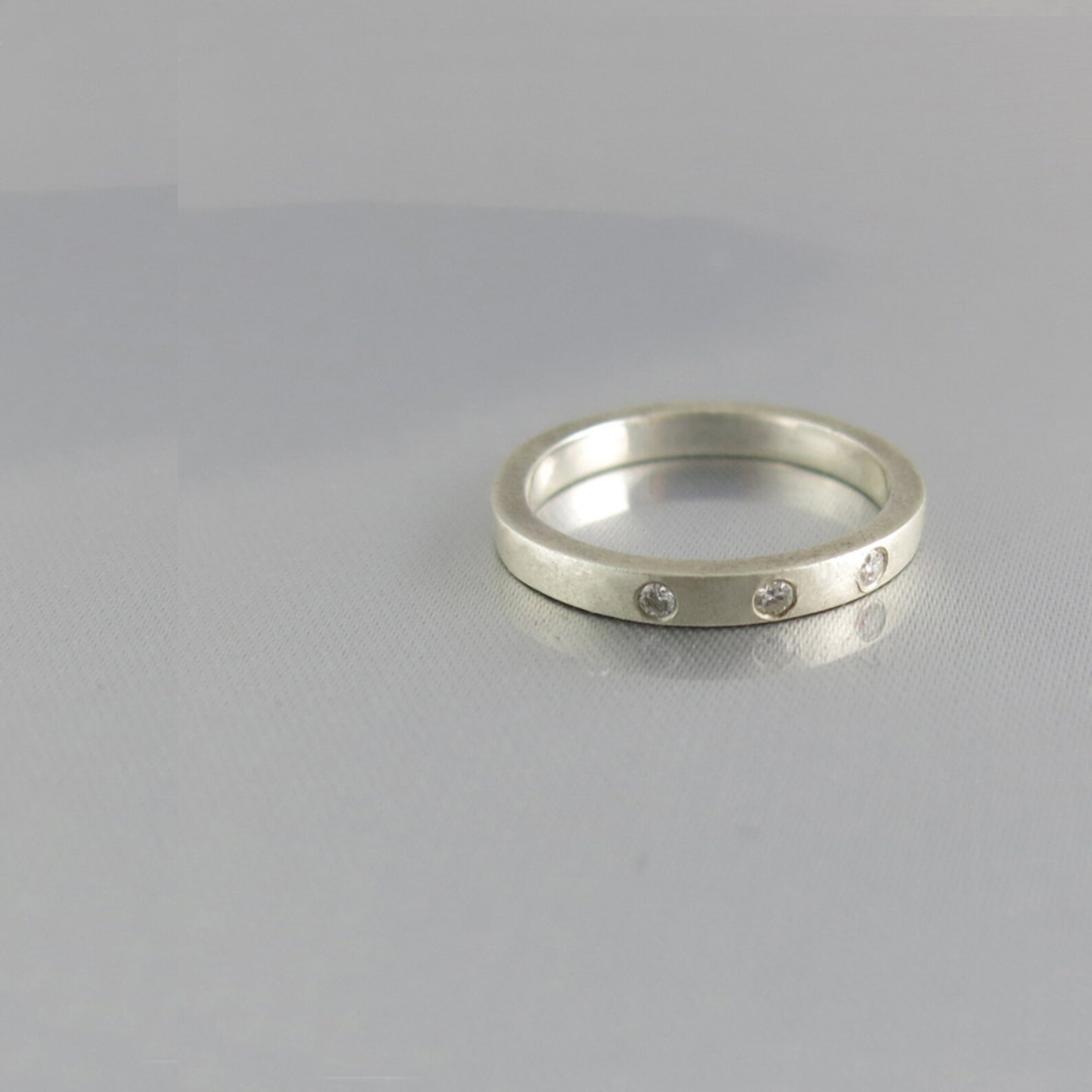 Modern Wedding Ring Set Engagement Ring Set Modern Diamond - Etsy