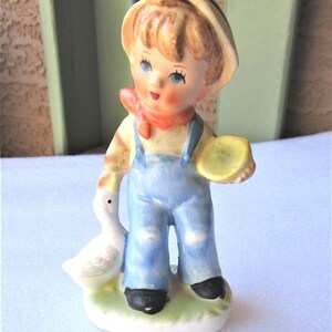 Antique Figurine- Vintage- Boy - Goose - Collector- MCM- 1950- Mid ...