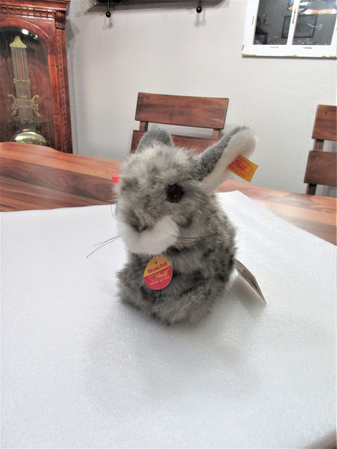 Vintage- Steiff- Bunny- Gray- German- Easter-wuschel- Rabbit- Stuffed ...