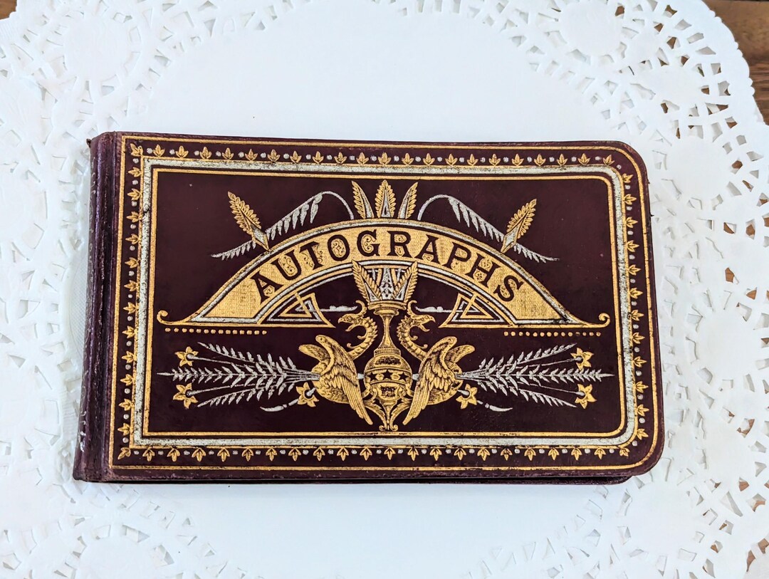 Rare- Antique- Autograph- Book- Illinois- Ephemera- Full- Art Nouveau ...