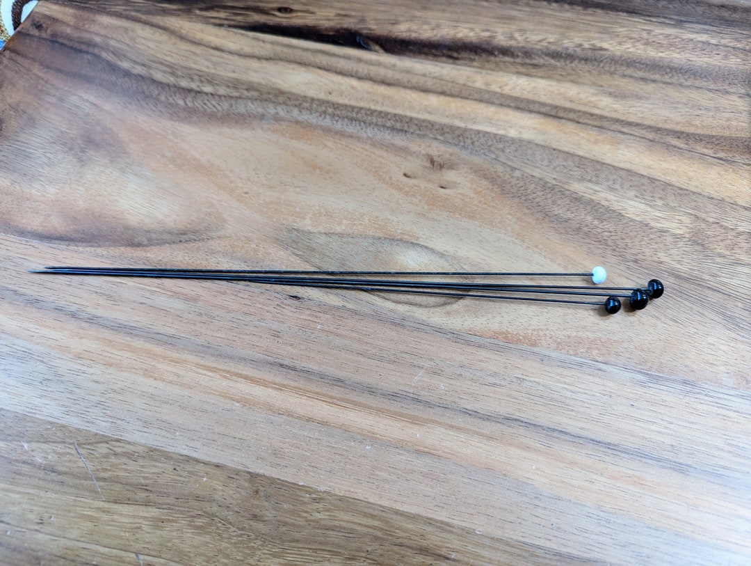 Antique- Hat- Pins- Lot- Four- Enamel- Black- White- Victorian ...