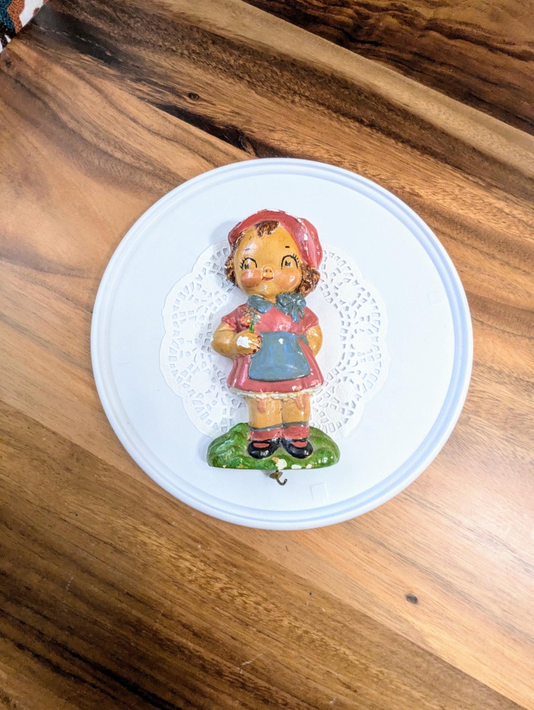 Vintage- Chalkware- Doll- Dolly Dingle- Key Holder- Wall Decor- Chippy ...
