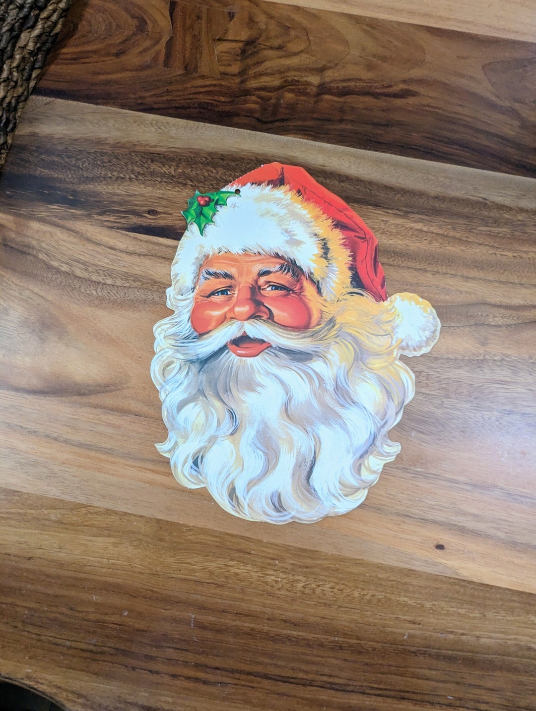 Vintage- Antique- Christmas- Die Cut- Santa- Holiday- Decor- Wall ...