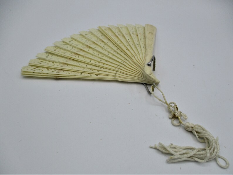Antique Celluloid Fan Doll Size Embossed Filigree | Etsy