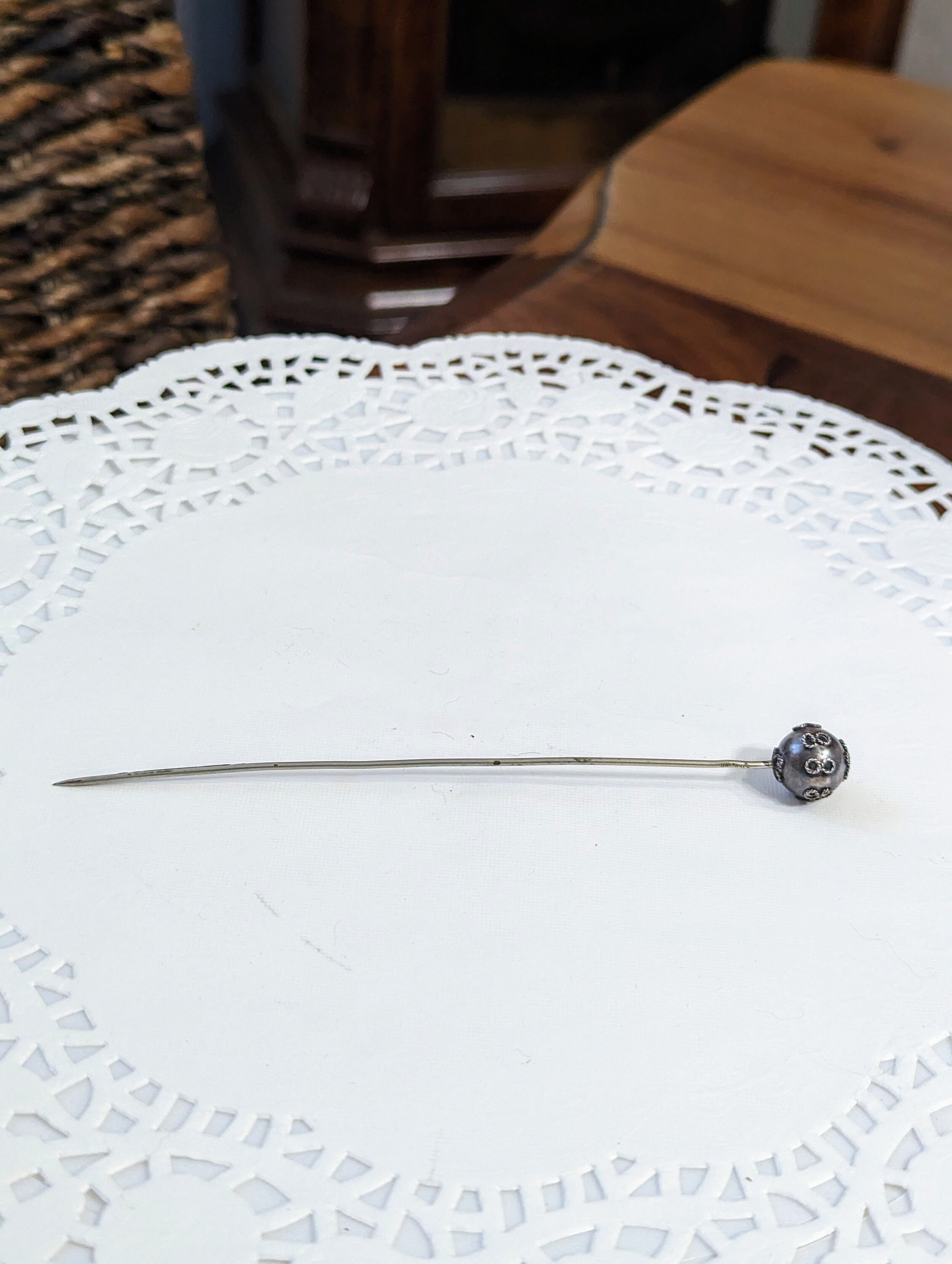Antique -hat Pin- Victorian- Edwardian- Sterling- Silver- Art Deco ...