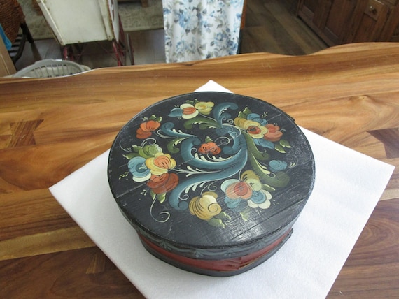 Antique Cheese Box Hand Painted One of a Kind Large Box | Etsy