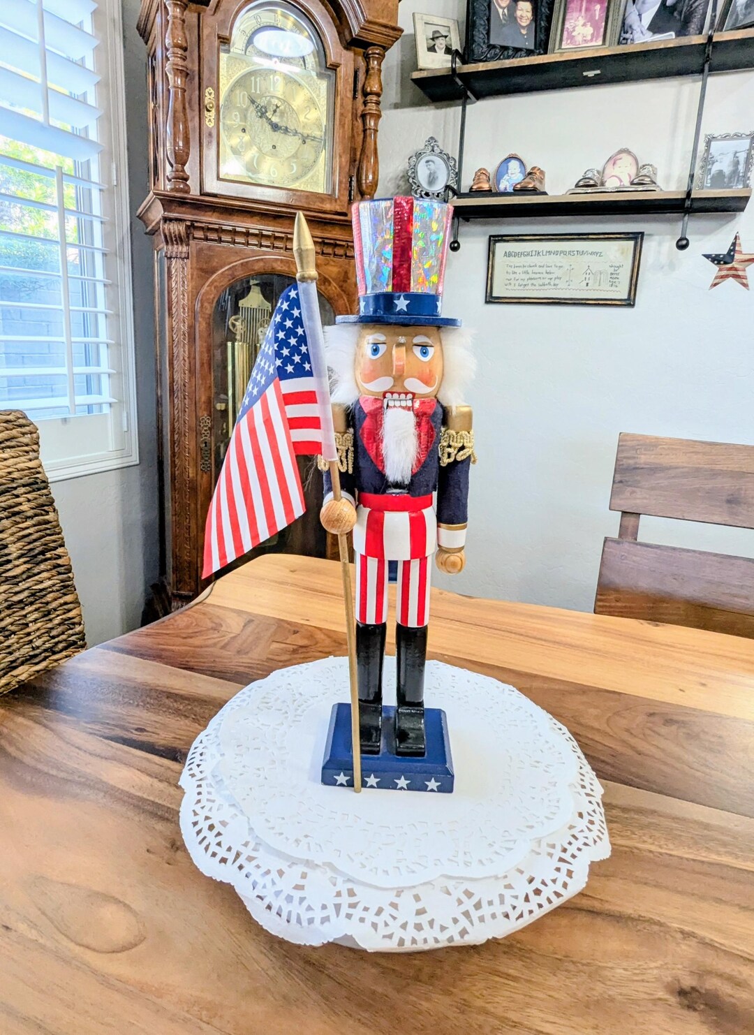 Vintage- Uncle Sam- Nut Cracker- Wood- Fourth of July- Independence Day ...