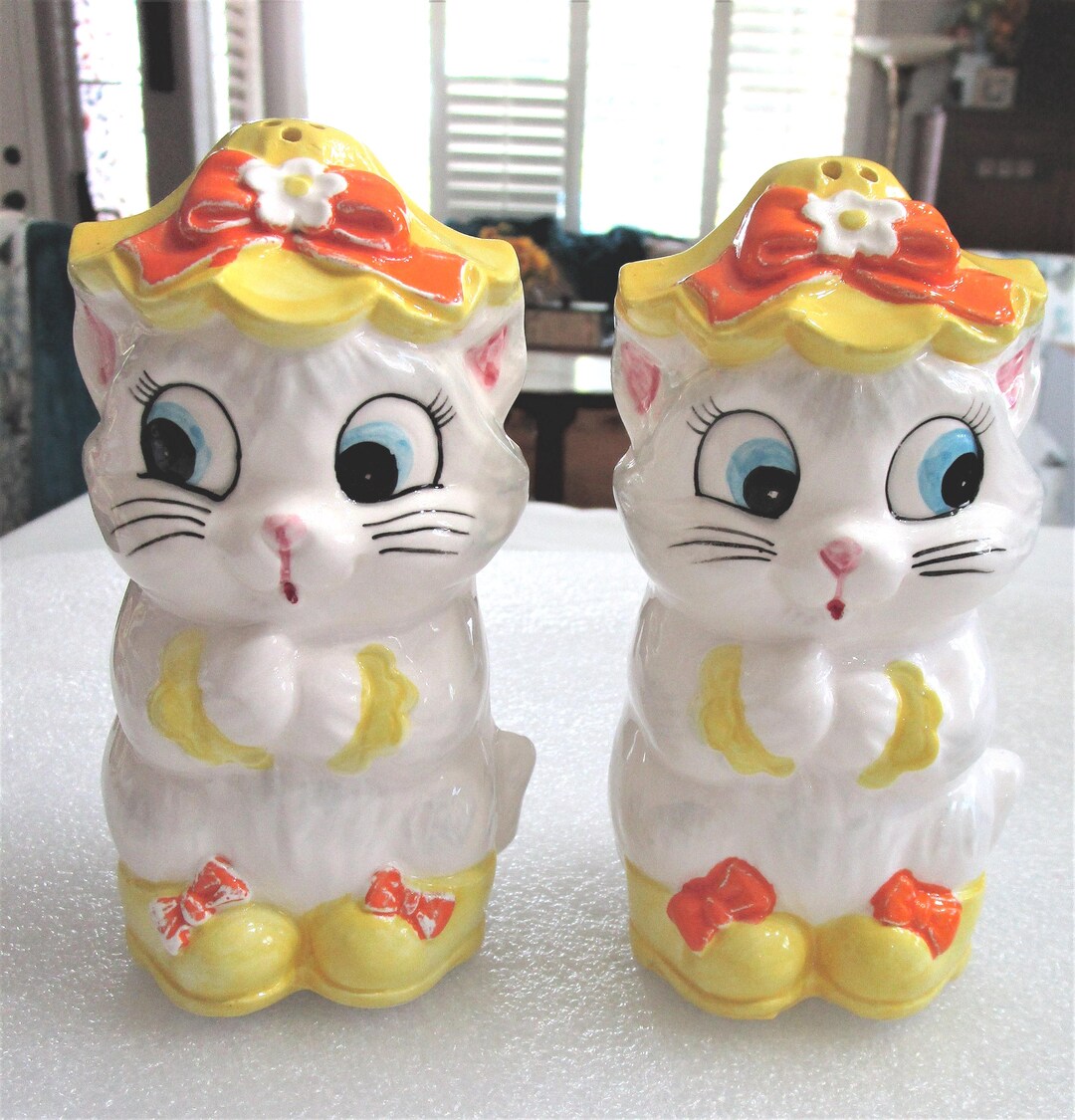 Vintage Lefton- Cats- Kittens- Super- Rare- Kitschy- Anthropomorphic ...