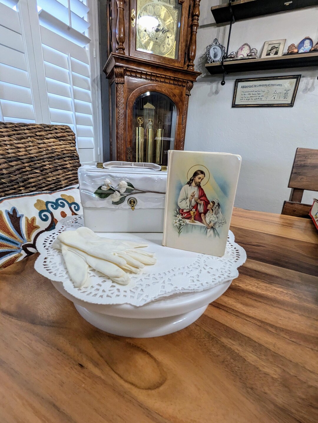 Rare Vintage Catholic First Communion Set Missal Purse Gloves Girl 1950 ...