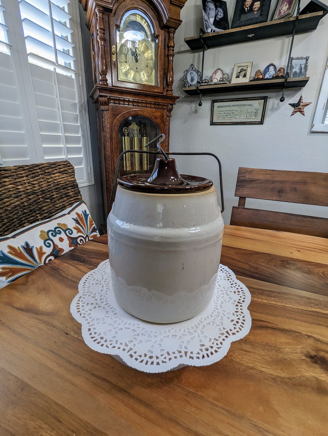 Antique- Crock- Lid- Western- Stoneware- Monmouth- 150-52- 3 - 1800's ...