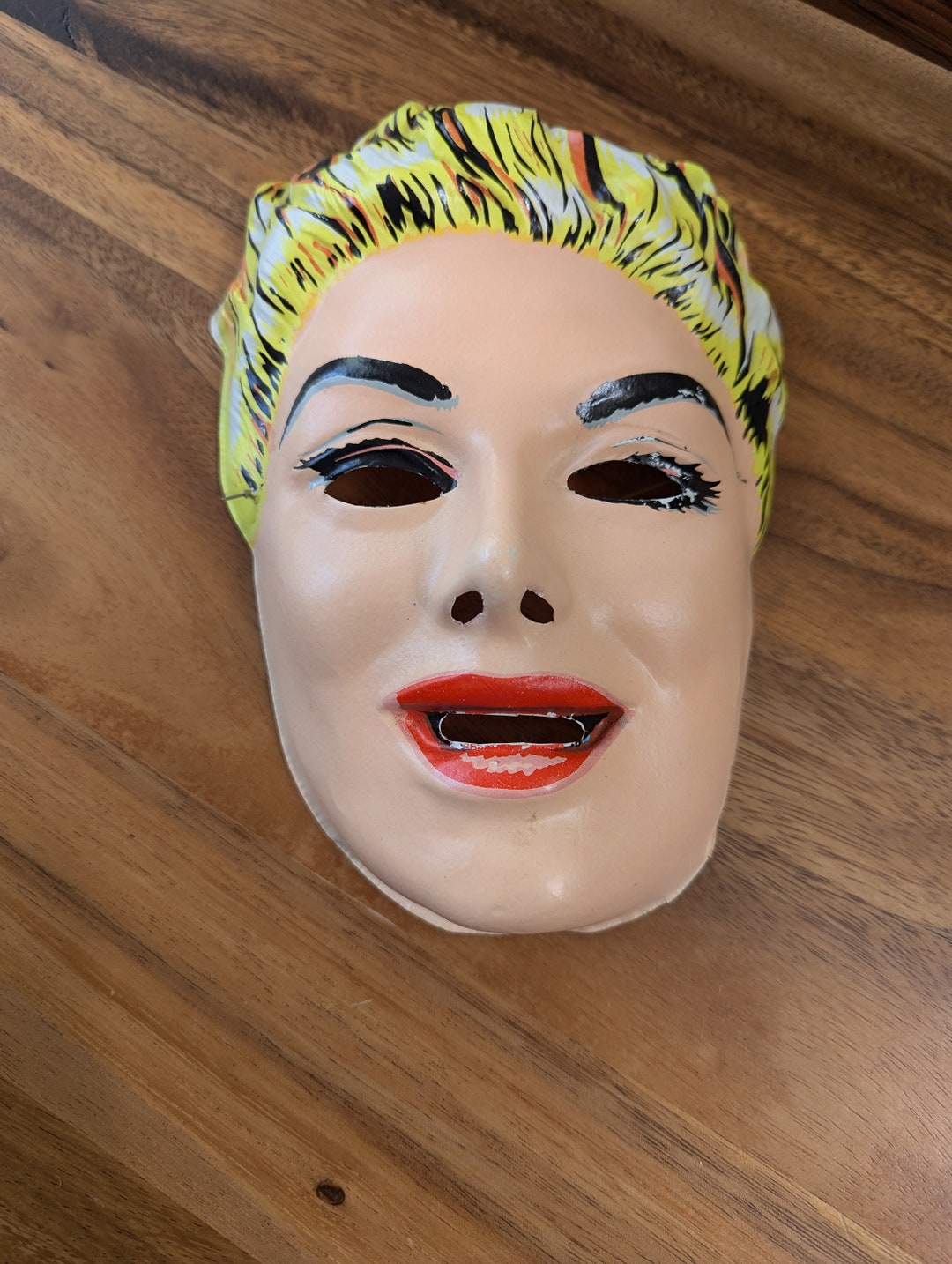 Rare- Vintage- Halloween- Mid Mod- Woman- Blonde- Mask- Adult- Size ...