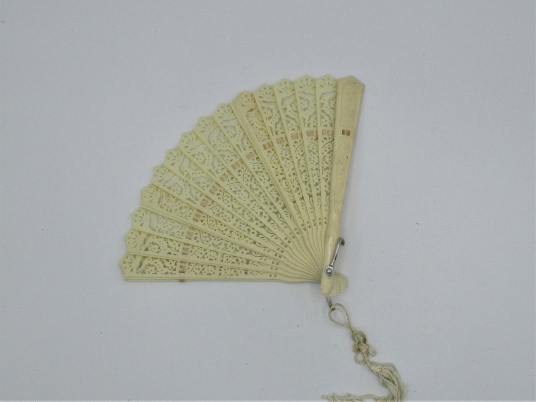 Antique Celluloid Fan Doll Size Embossed Filigree Victorian - Etsy