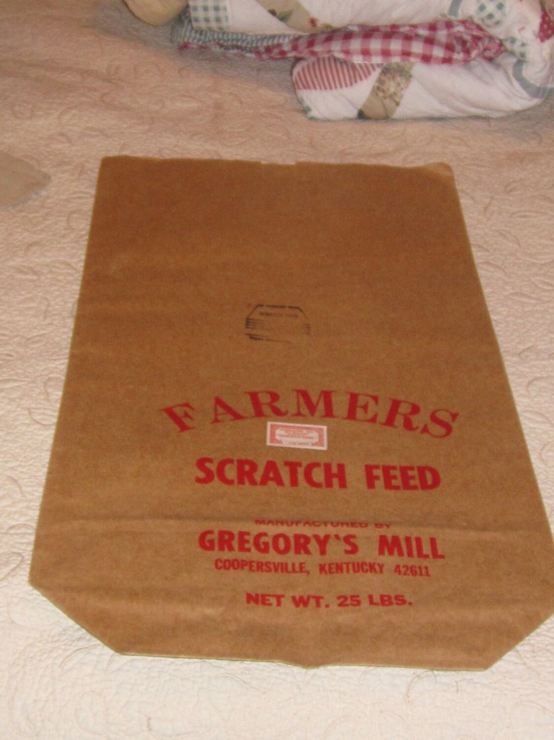 Antique Feed Sack Kentucky Farm House Country Décor Vintage Paper ...