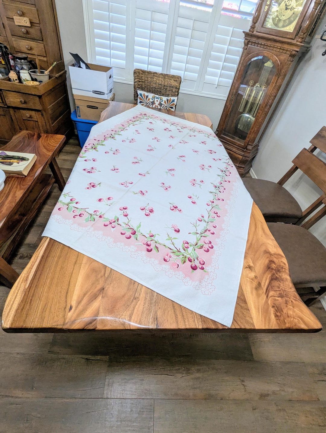 Vintage Tablecloth 1950's MCM Mid Century Retro Kitchen Dining Cotton ...