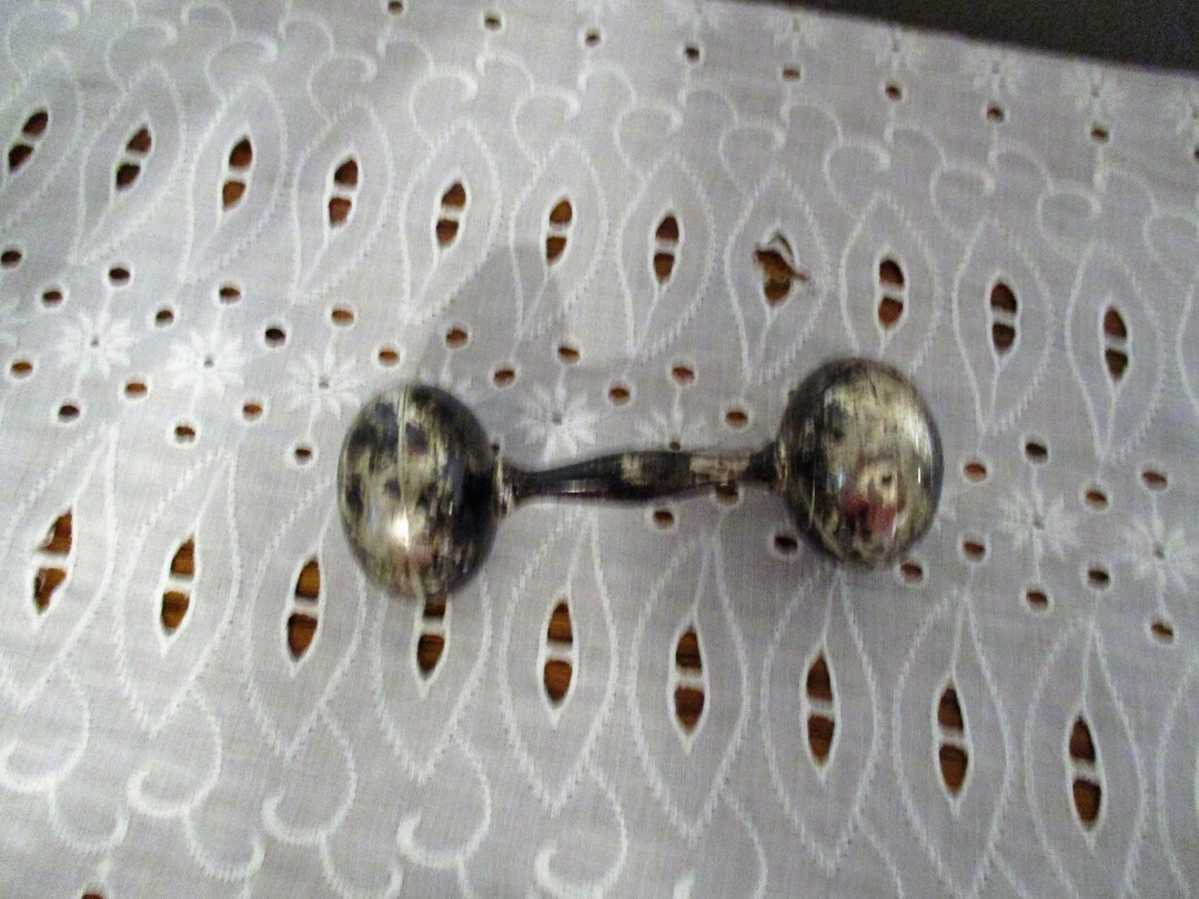 Antique silver Rattle Victorian Edwardian Vintage Nursery Baby shower ...
