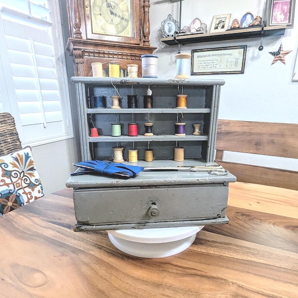 Antique Thread Cabinet - Etsy