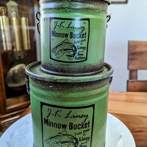 Vintage Minnow Bucket Pair Home Décor Rustic Cabin Lodge Primitive ...