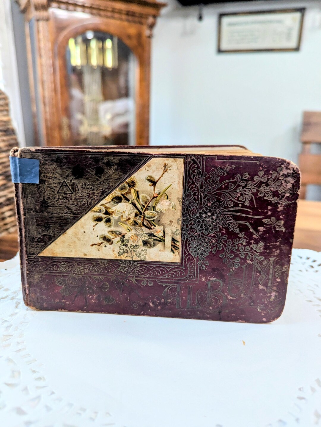 Rare- Antique- Autograph- Book- Leather - Ephemera- Quarter Full- Art ...