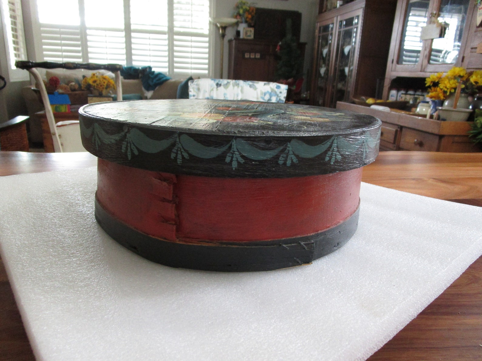 Antique Cheese Box Hand Painted One of a Kind Large Box | Etsy