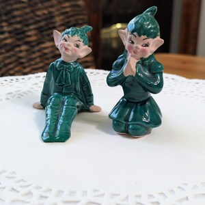 Vintage- Elves- Pixies- Kitsch- Christmas- Holiday- Pair- Decor ...